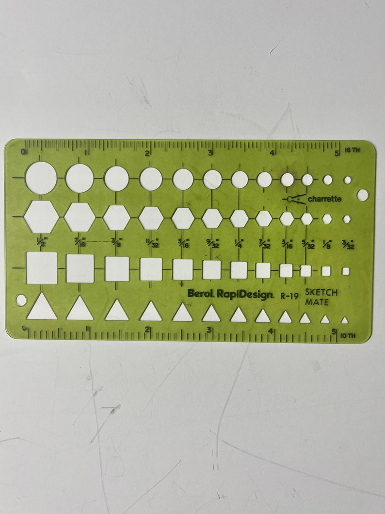 Set of 6 Vintage, Used, Professional Drafting Templates Berol ...