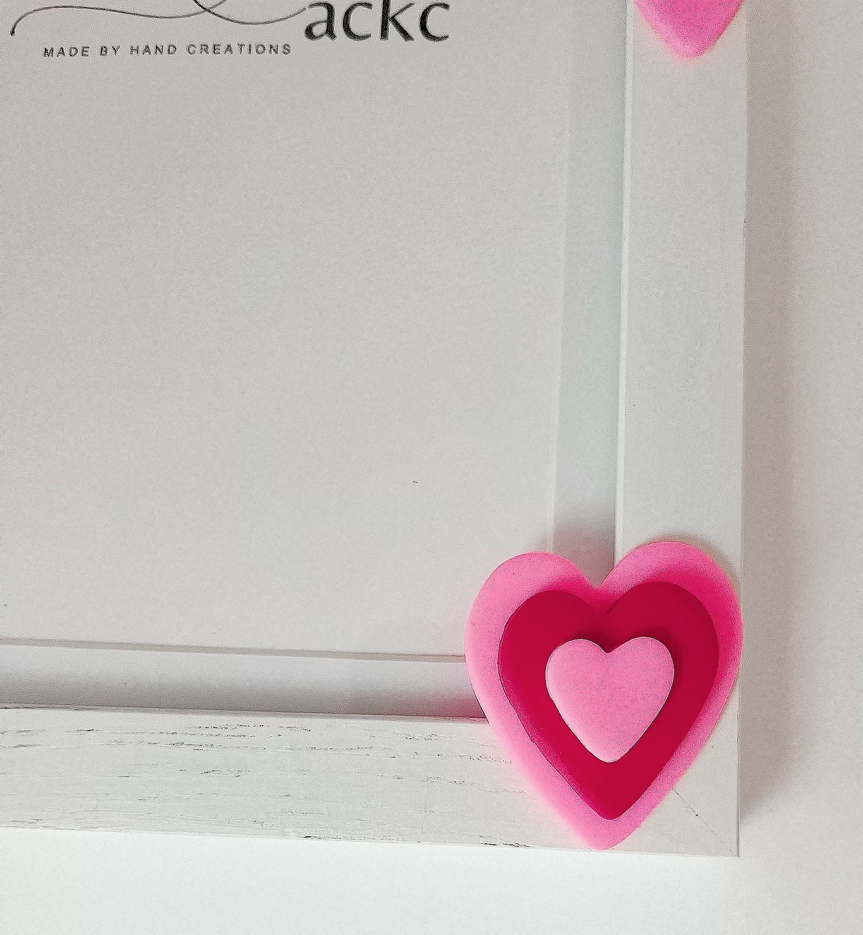 Handmade Hearts Pink and Red Picture Frame 5 X 7 Whitewash Rustic ...
