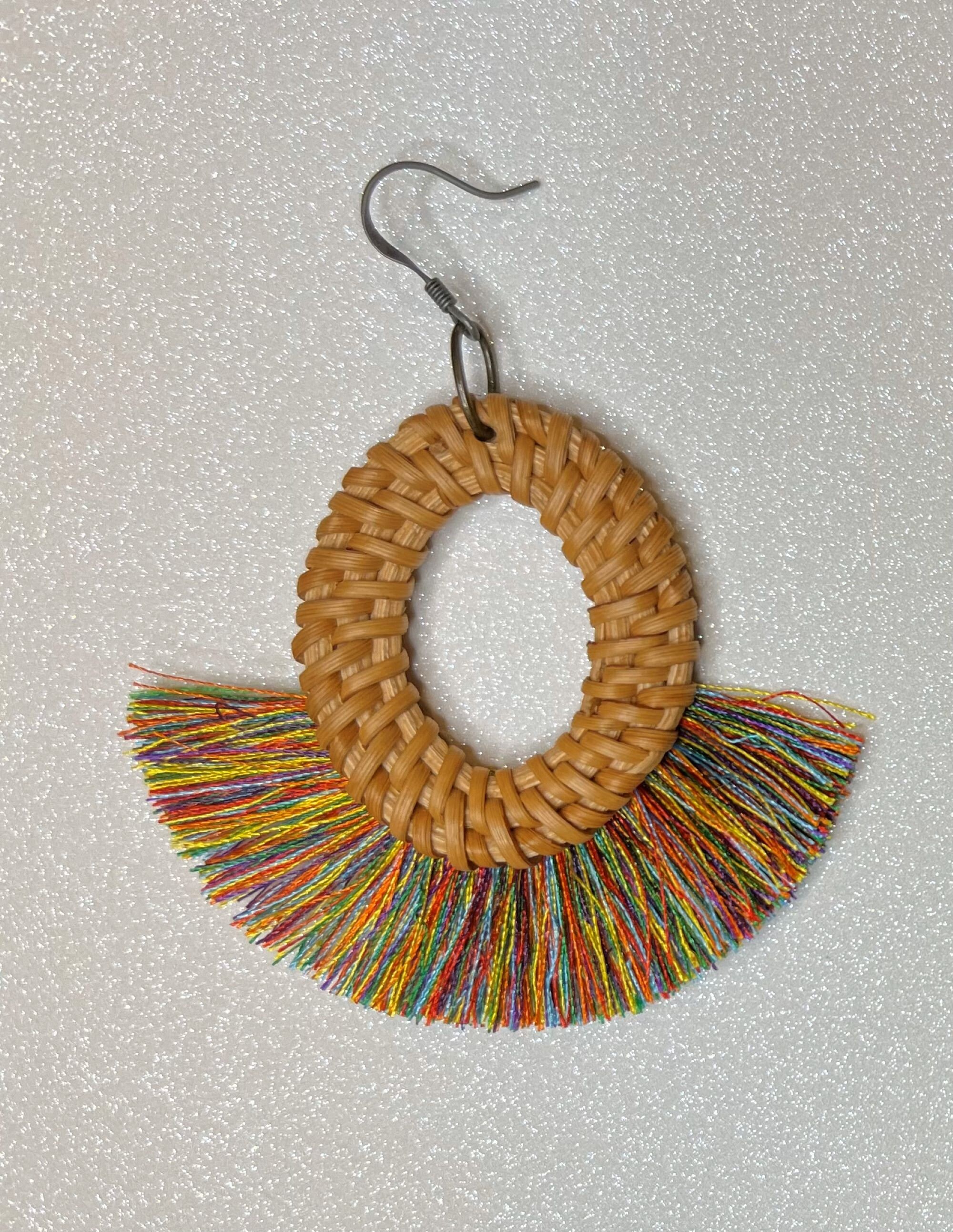 Spring Earings Bamboo Tassel Colorful Dangle Earings,lightweight ...