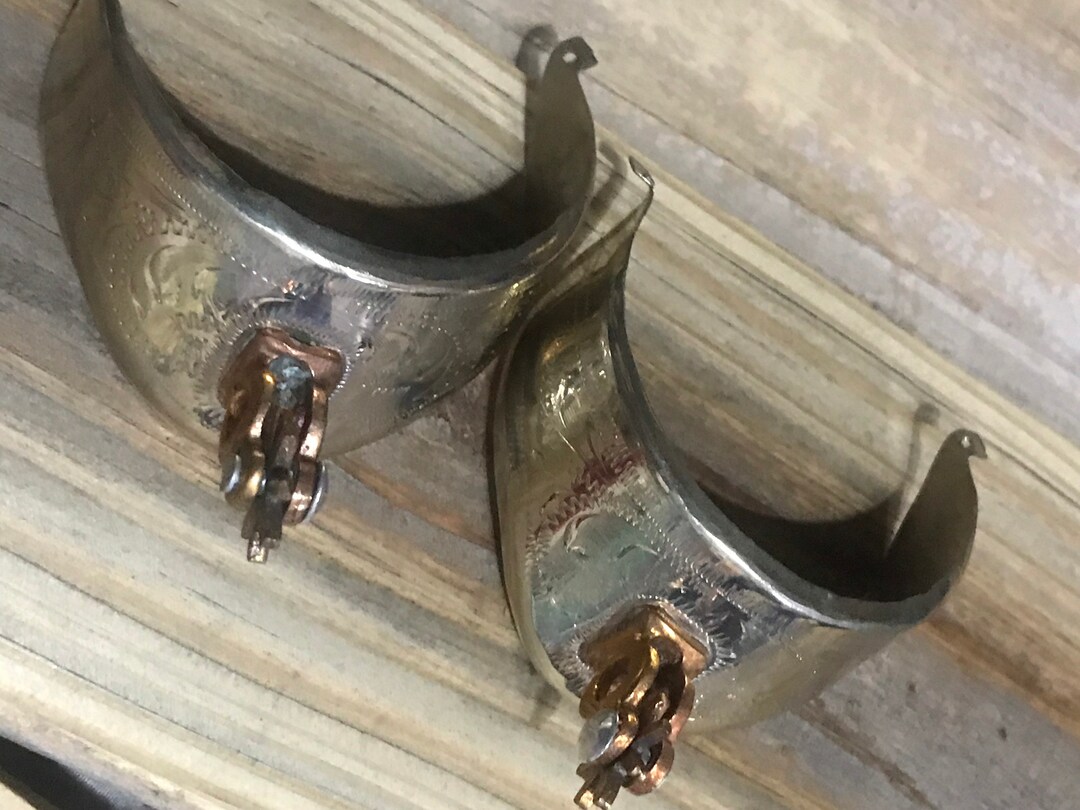 Vintage Sterling Silver Plated Cowboy Boot Spur Heel Guards - Etsy UK