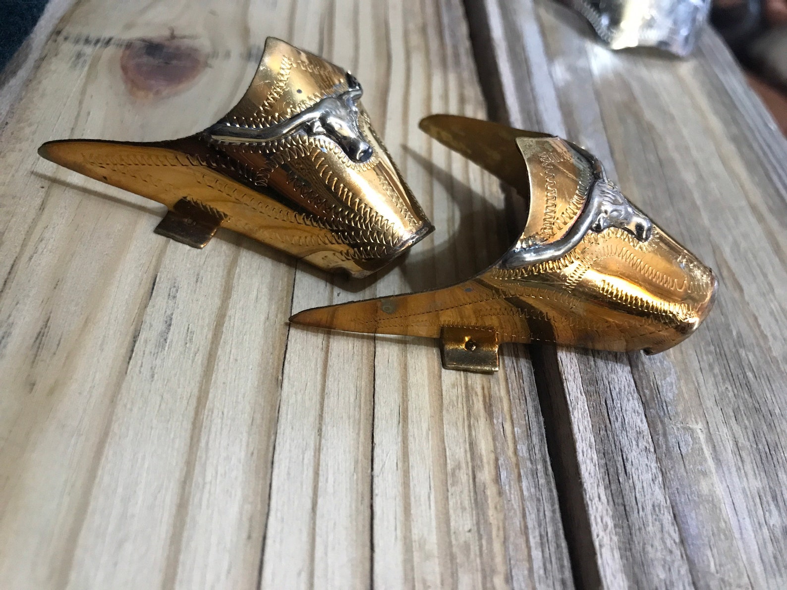 Vintage Cowboy Longhorn Copper Boot Tips - Etsy Canada