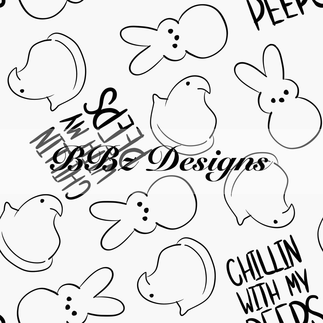 Coloring Chillin With My Peeps, Eastern Seamless File, Seamless File ...