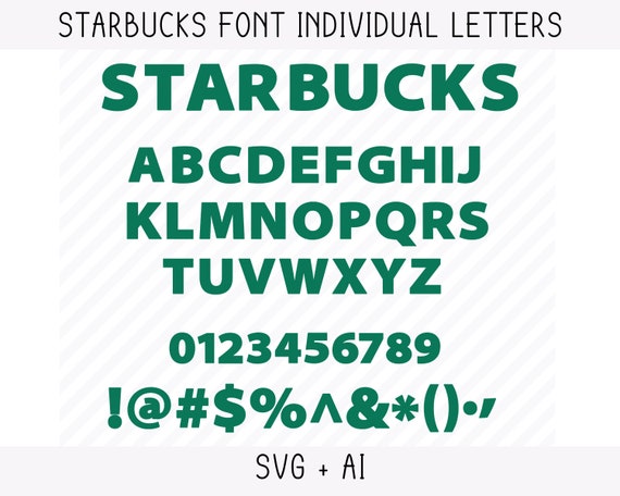 Starbucks Font Letters SVG Starbucks Letters Starbucks SVG | Etsy