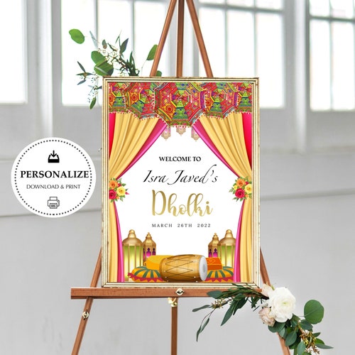 Custom Size Custom Color Dholki Mehndi Welcome Sign Umbrella - Etsy Canada