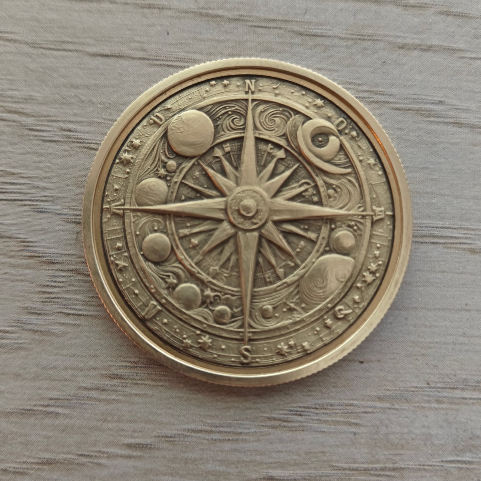 Compass Brass Coin - Etsy