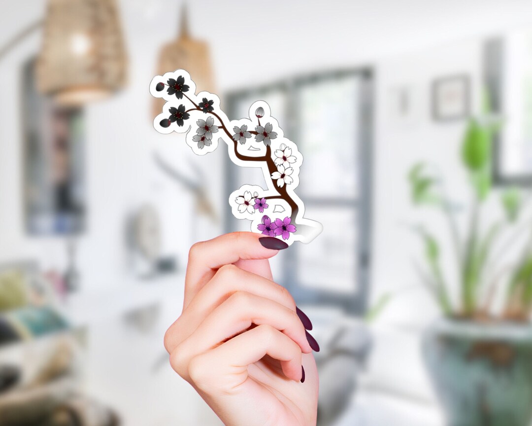 Sakura Asexual Sticker, Waterproof Ace Pride, Ace Sticker, Subtle Pride ...