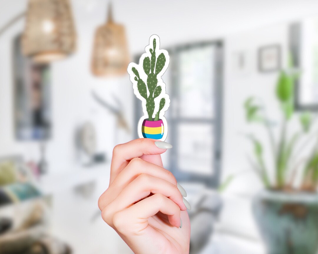 Prickly Pear Plant Pansexual Sticker, Waterproof Pansexual Pride ...