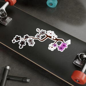 Sakura Asexual Sticker, Waterproof Ace Pride, Ace Sticker, Subtle Pride ...
