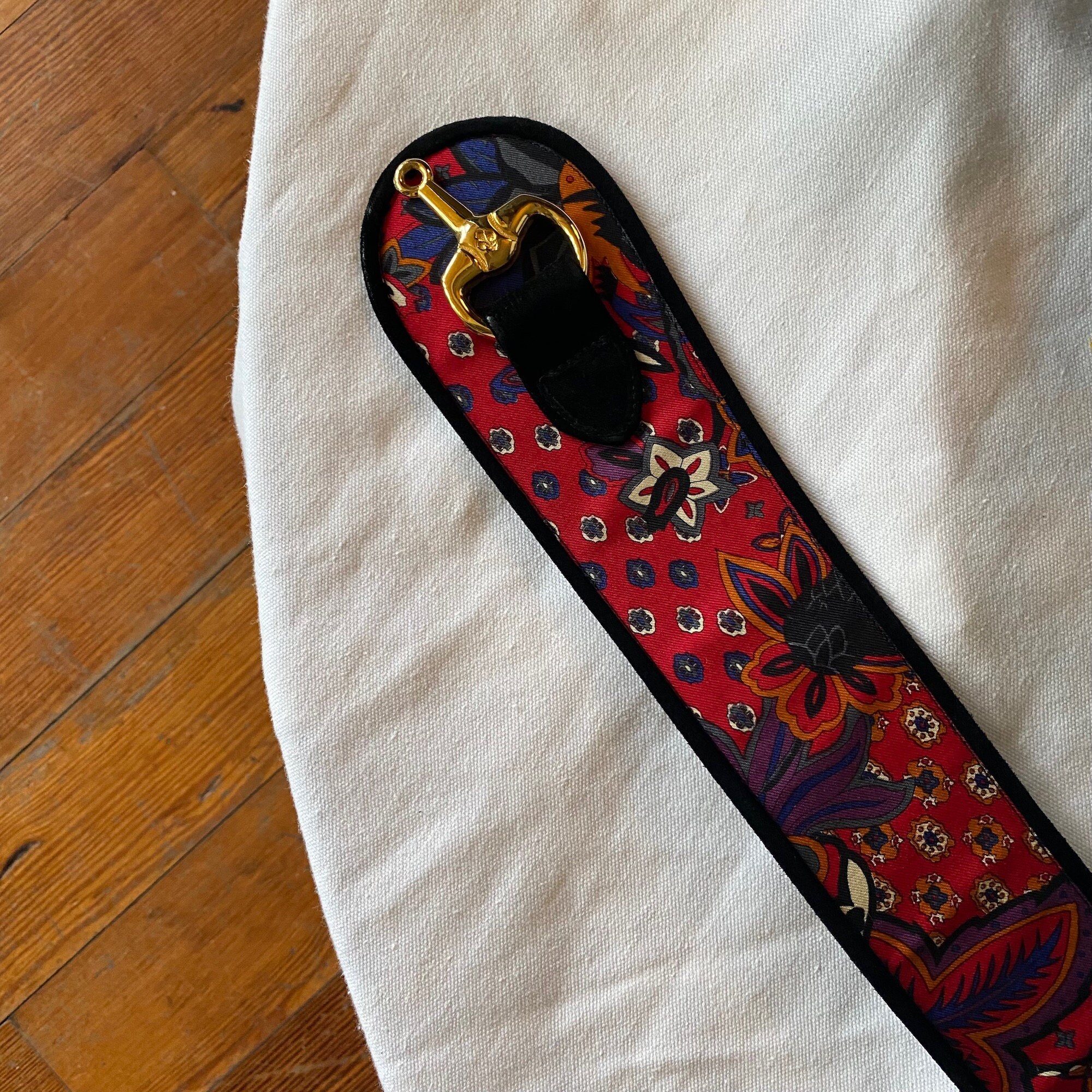 Vintage 1990s Ginnie Johanson Red Gold Statement Belt - Floral Black ...