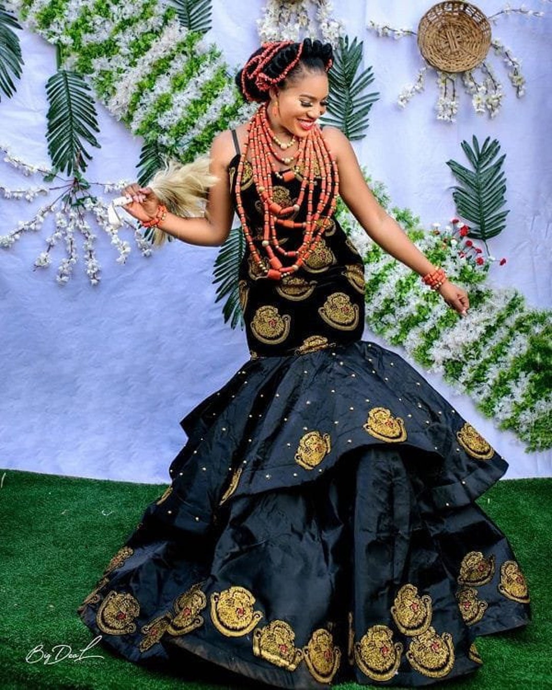 African Isiagu Wedding Dress, African Isiagu Bridal Dress, African ...