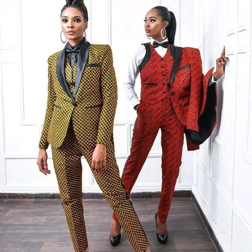 African Ankara 3 Pieces Suit and Pant. African Wax Suit and - Etsy