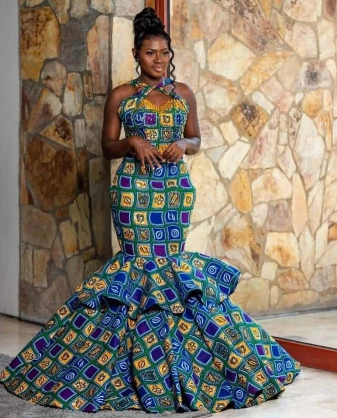 African Ankara Mermaid Dress African Women Attire African Prom Dress