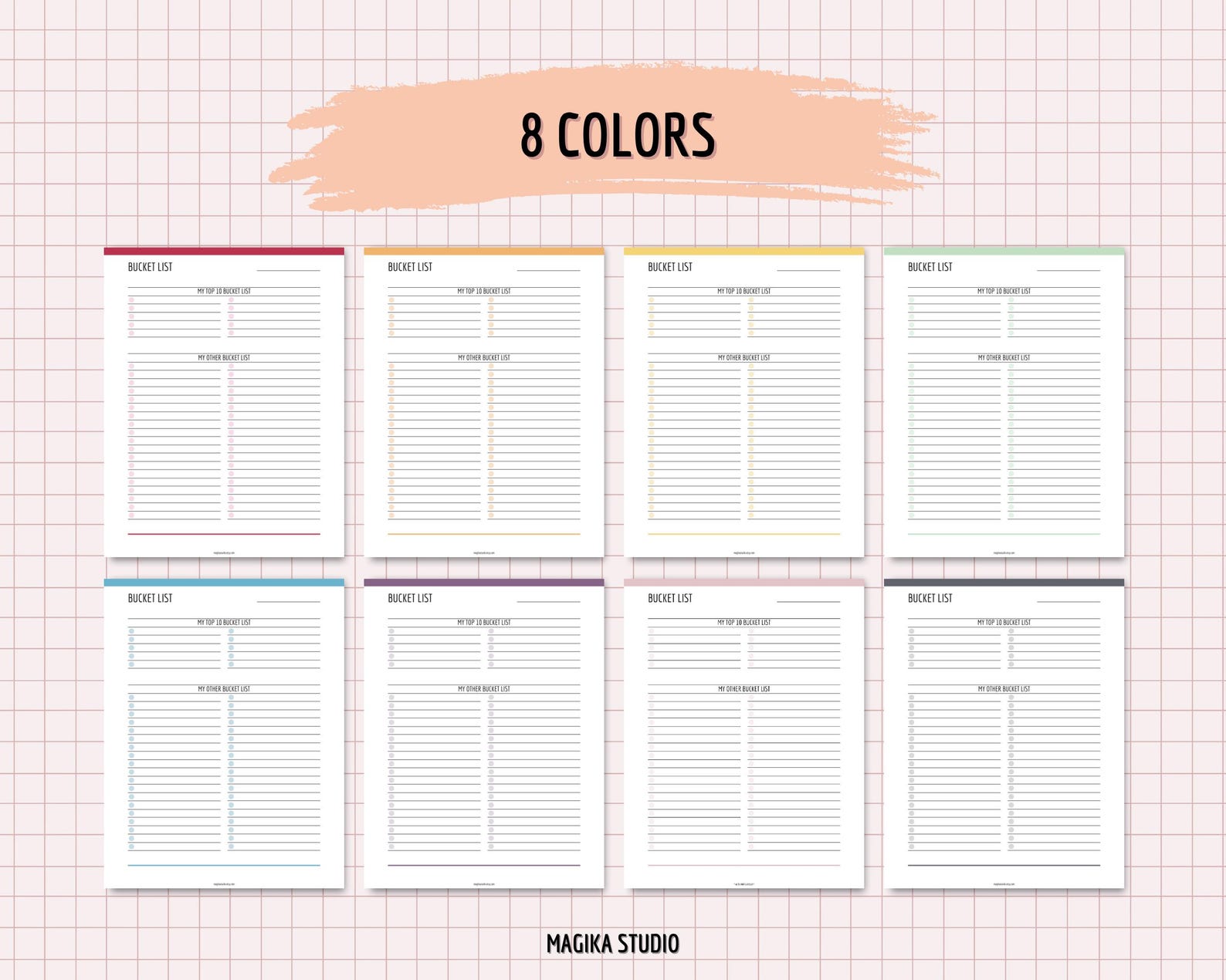 Printable Bucket List Sheets, Goal & Adventure Planner, Personal Goal ...