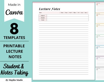Lecture Notes Sheet - Etsy
