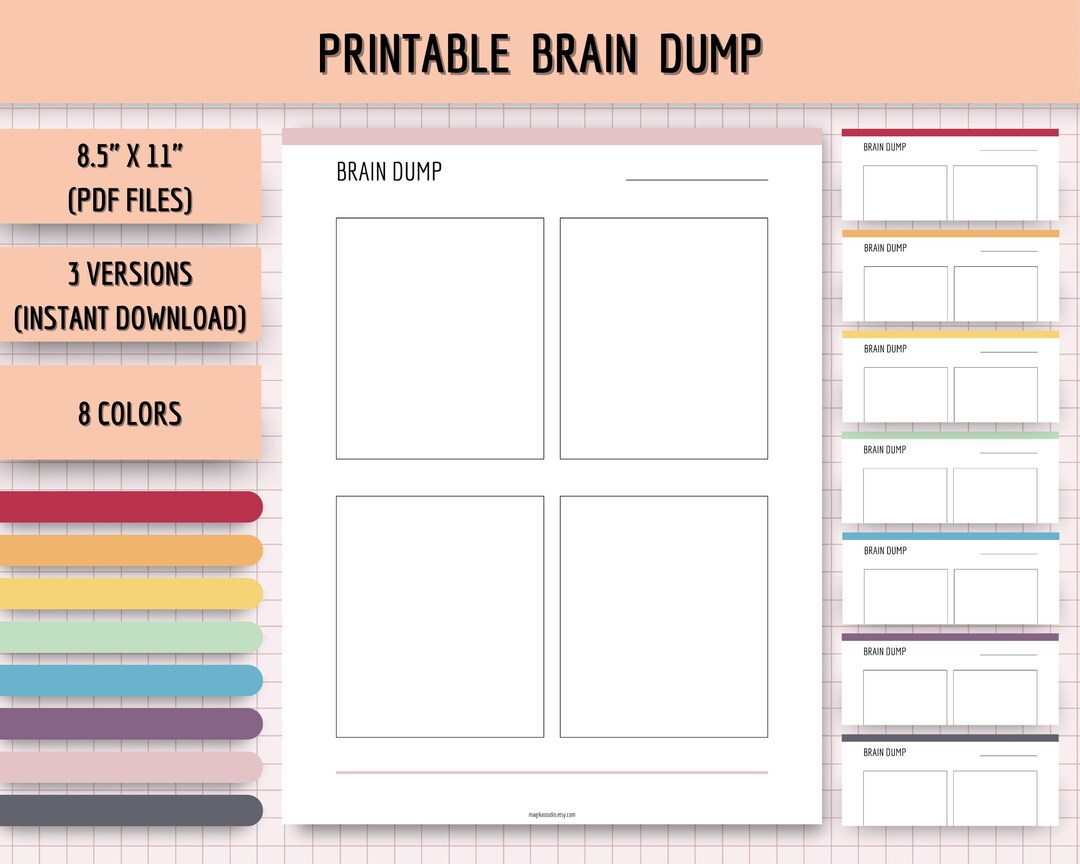 Brain Dump Planner, Brain Dump Sheets, Clear Your Mind & Boost ...