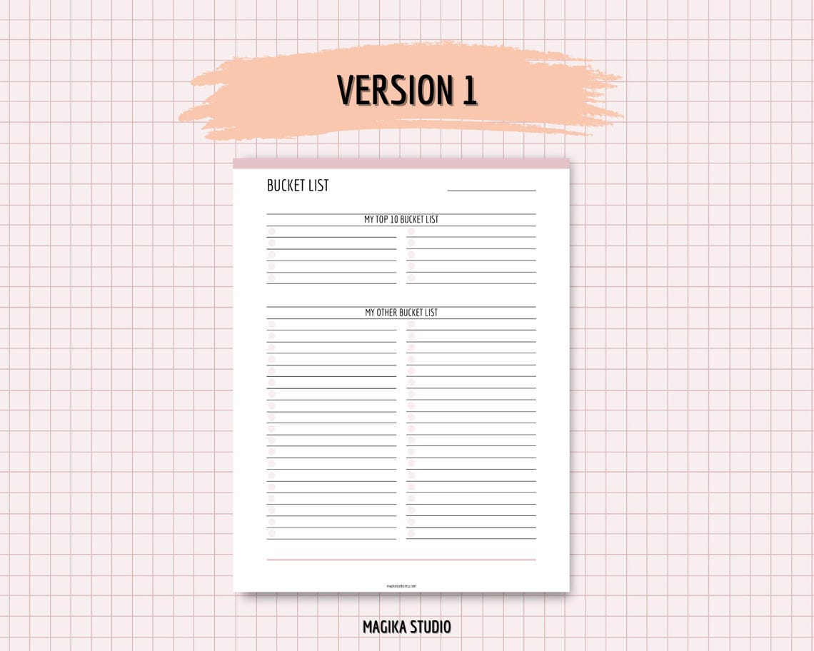 Printable Bucket List Sheets, Goal & Adventure Planner, Personal Goal ...