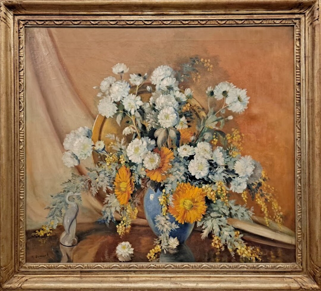 Muriel Gernand (1902 - 1955) - Large Oil Painting - Flower Bouquet in ...