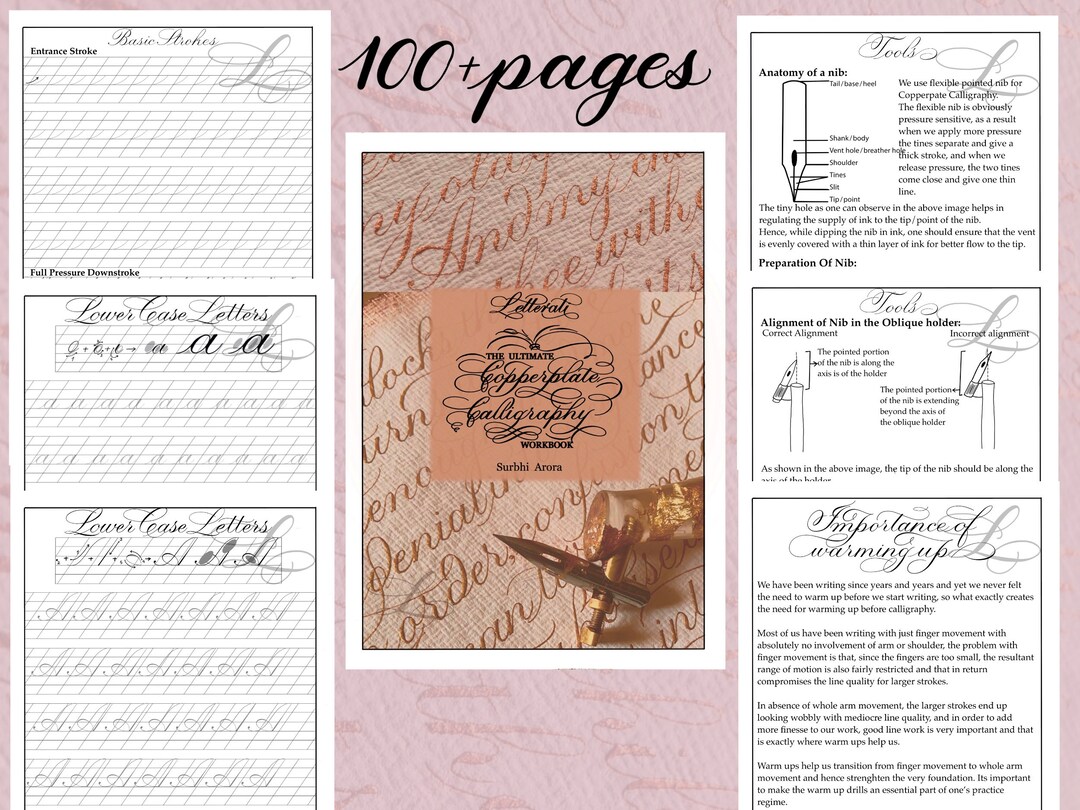 Copperplate Calligraphy Workbook : Lowercase, Uppercase, Numbers ...