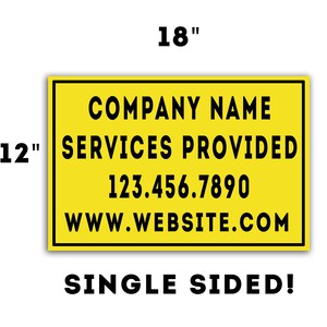 Custom Yard Signs 18x12 Black & Yellow Single-sided Printing Bulk ...