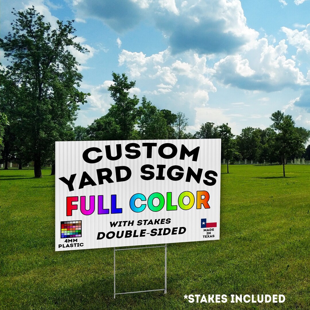 Custom Yard Signs Full-color Digital Print Optional Metal - Etsy UK