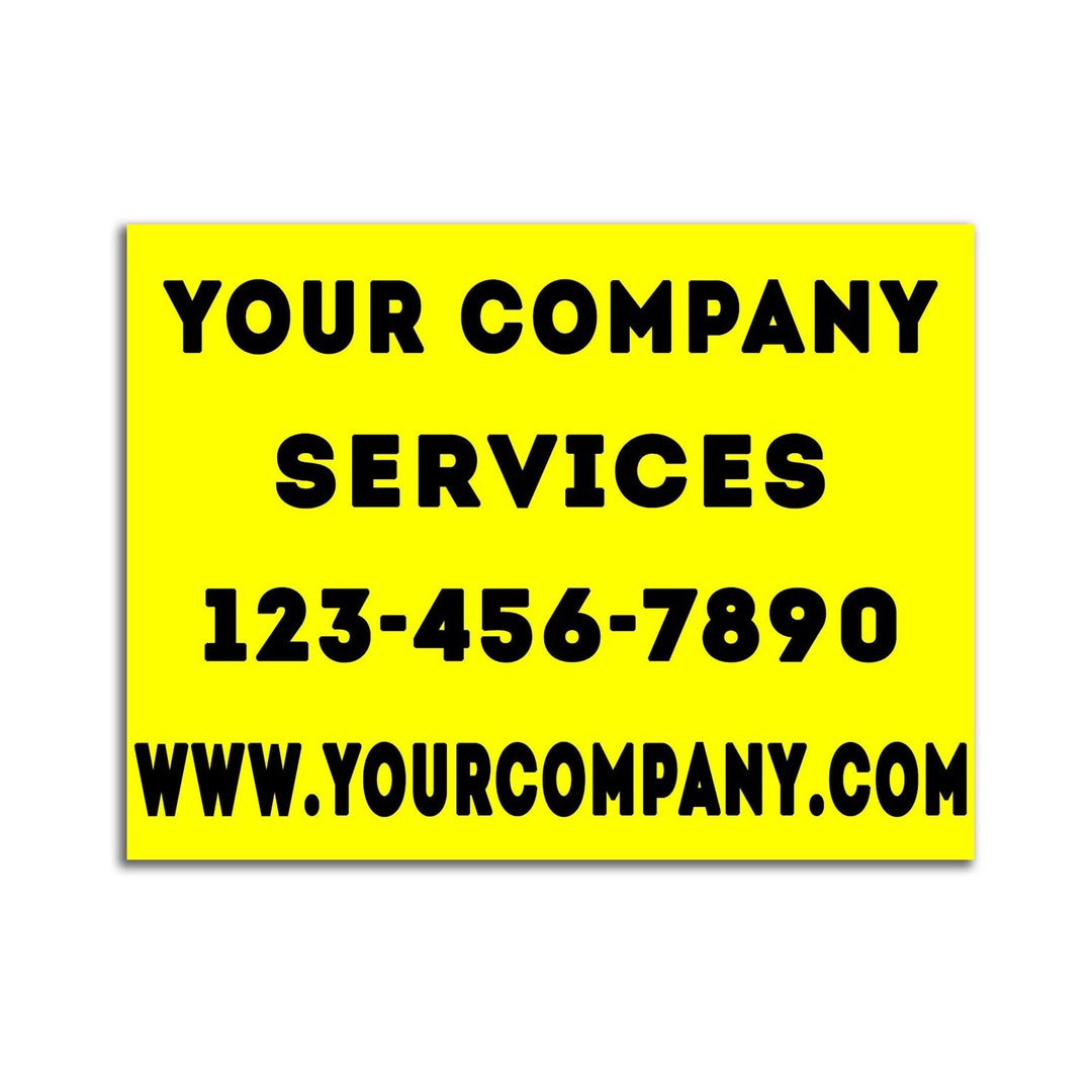 Custom Poster Signs Large Black & Yellow 24x18, Double-sided front and ...