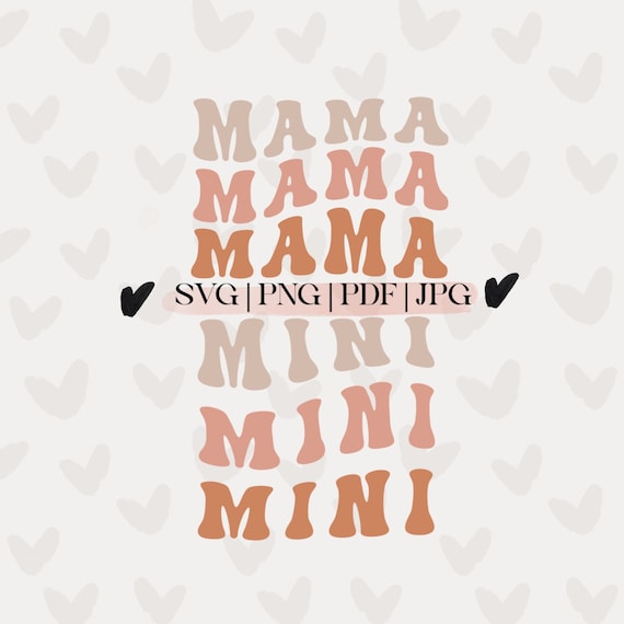 Mama and Mini SVG Mommy an Mesvg Retro Mama an Baby Svg - Etsy