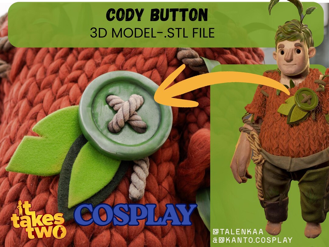 Cody Button - It Takes Two | 3D STL Model for 3D Printing | Cosplay ...