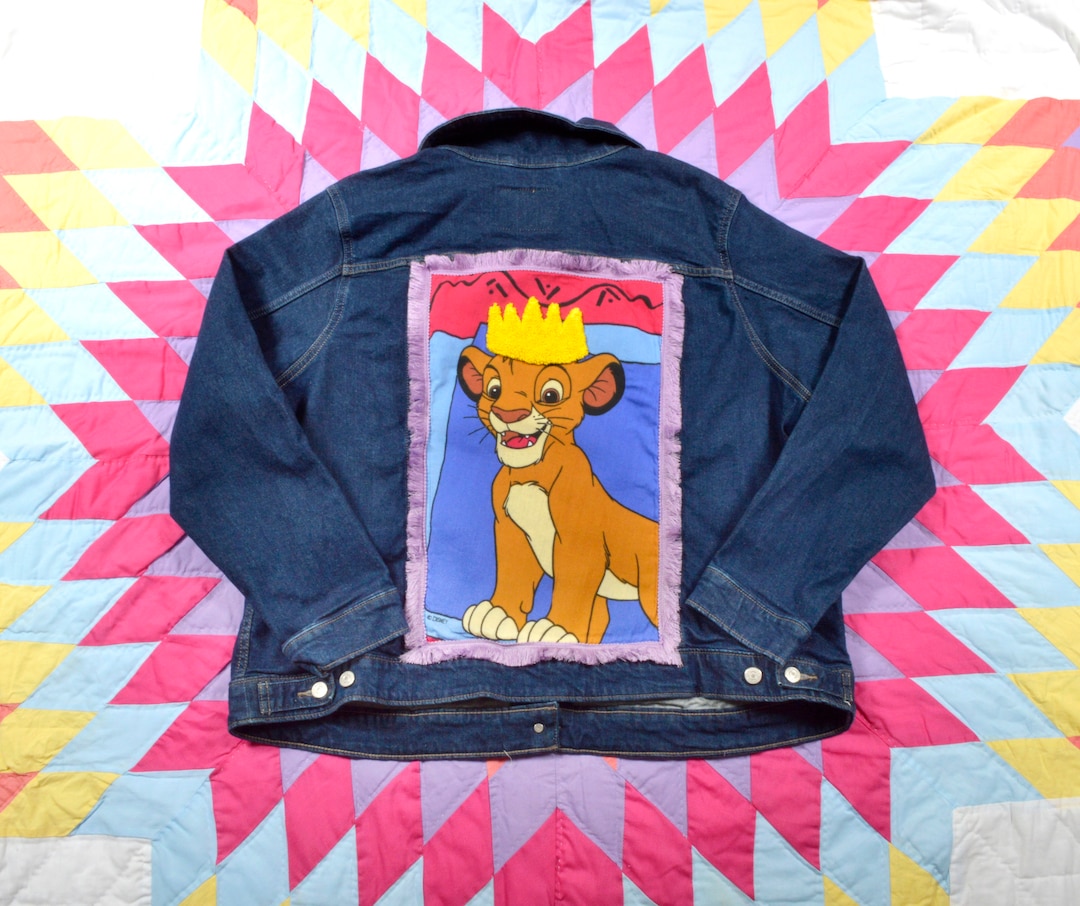 Disney Lion King Jacket Levi's 3X Plus Size Dark Wash Denim Customized ...
