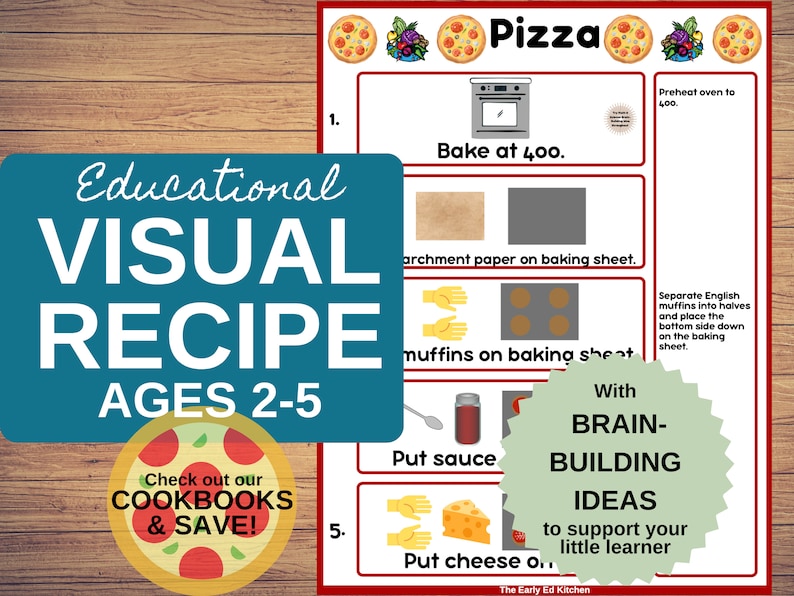 Pizza Visual Recipe Card for Kids (printable Digital Download ...