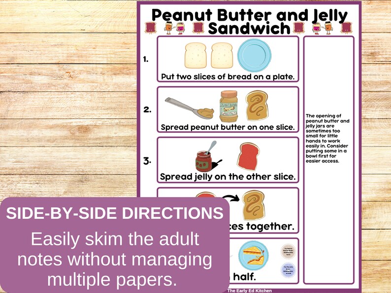 Peanut Butter and Jelly Sandwich Visual Recipe From Cookbook for Kids ...