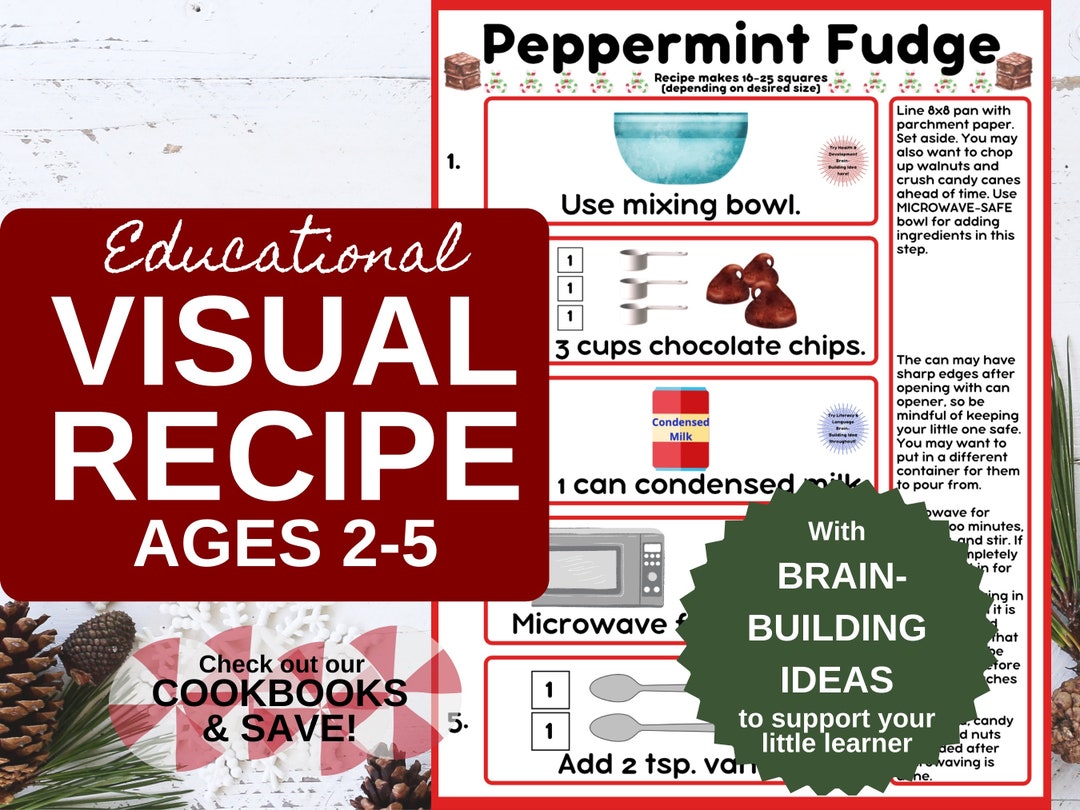 Holiday Fudge Recipe Card for Kids From Childrens Cookbook, Last Minute ...