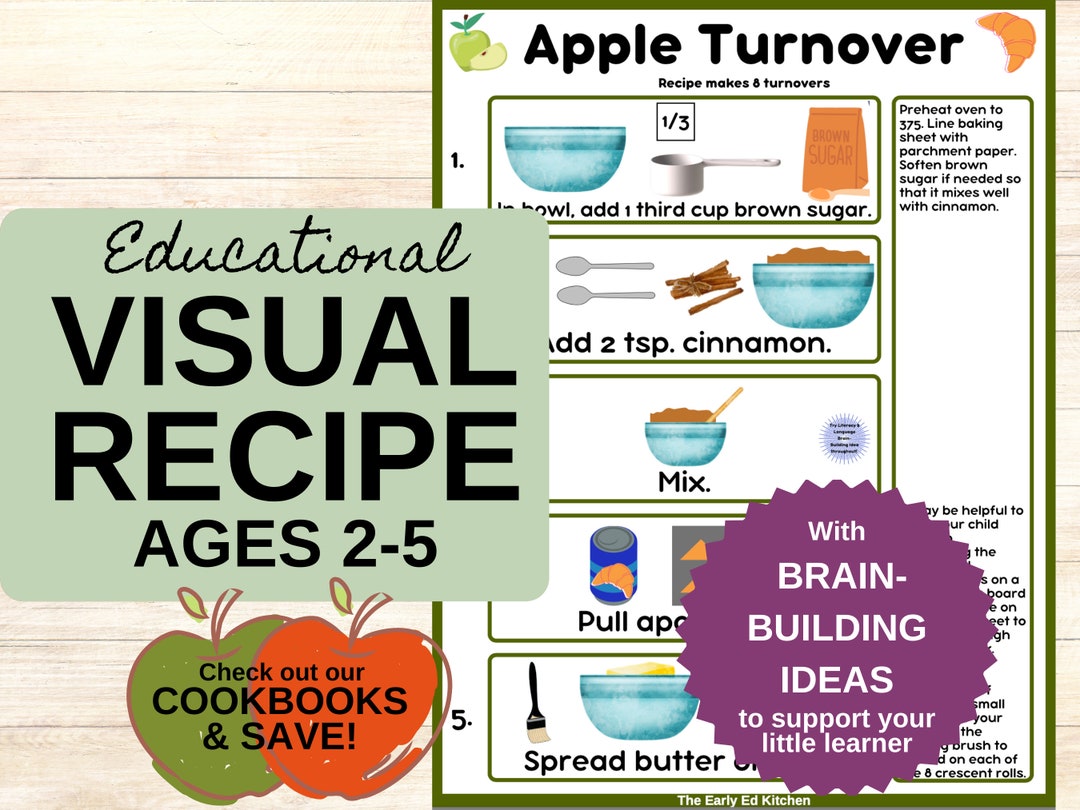 Apple Recipe Card for Kids From Childrens Cookbook, Toddler Christmas ...