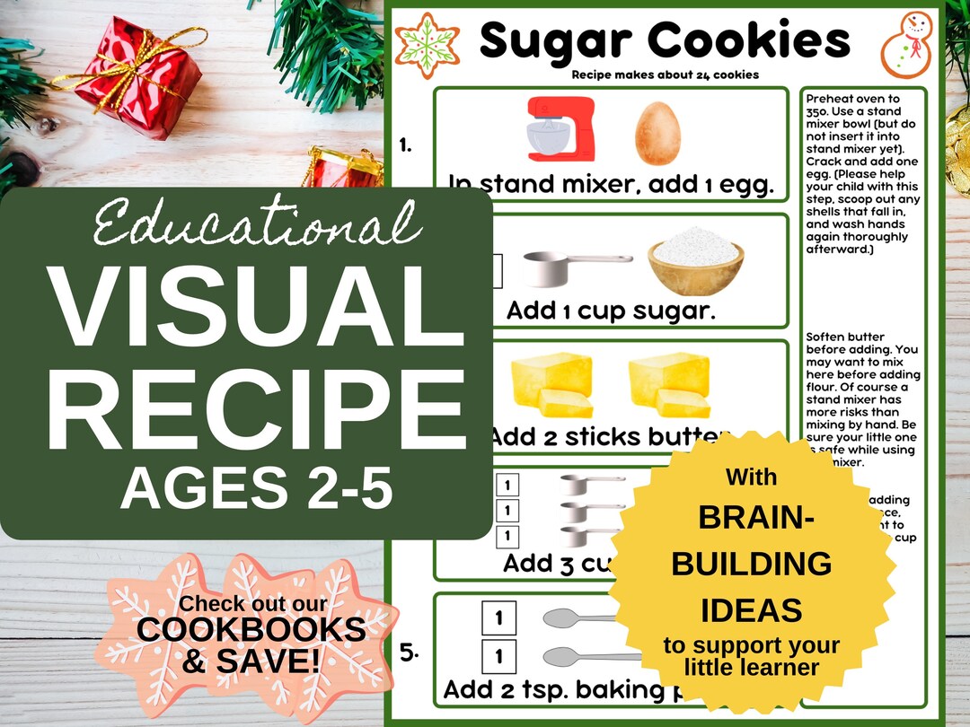 Sugar Cookie Visual Recipe Card for Kids (printable Digital Download ...