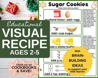 Chocolate Crinkle Cookie Visual Recipe Card for Kids (printable Digital ...