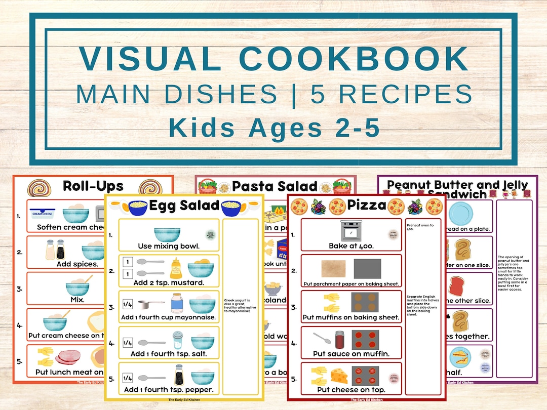 Lunch Kids Recipe Book, Preschool Cookbook Printable, Birthday Gift for ...