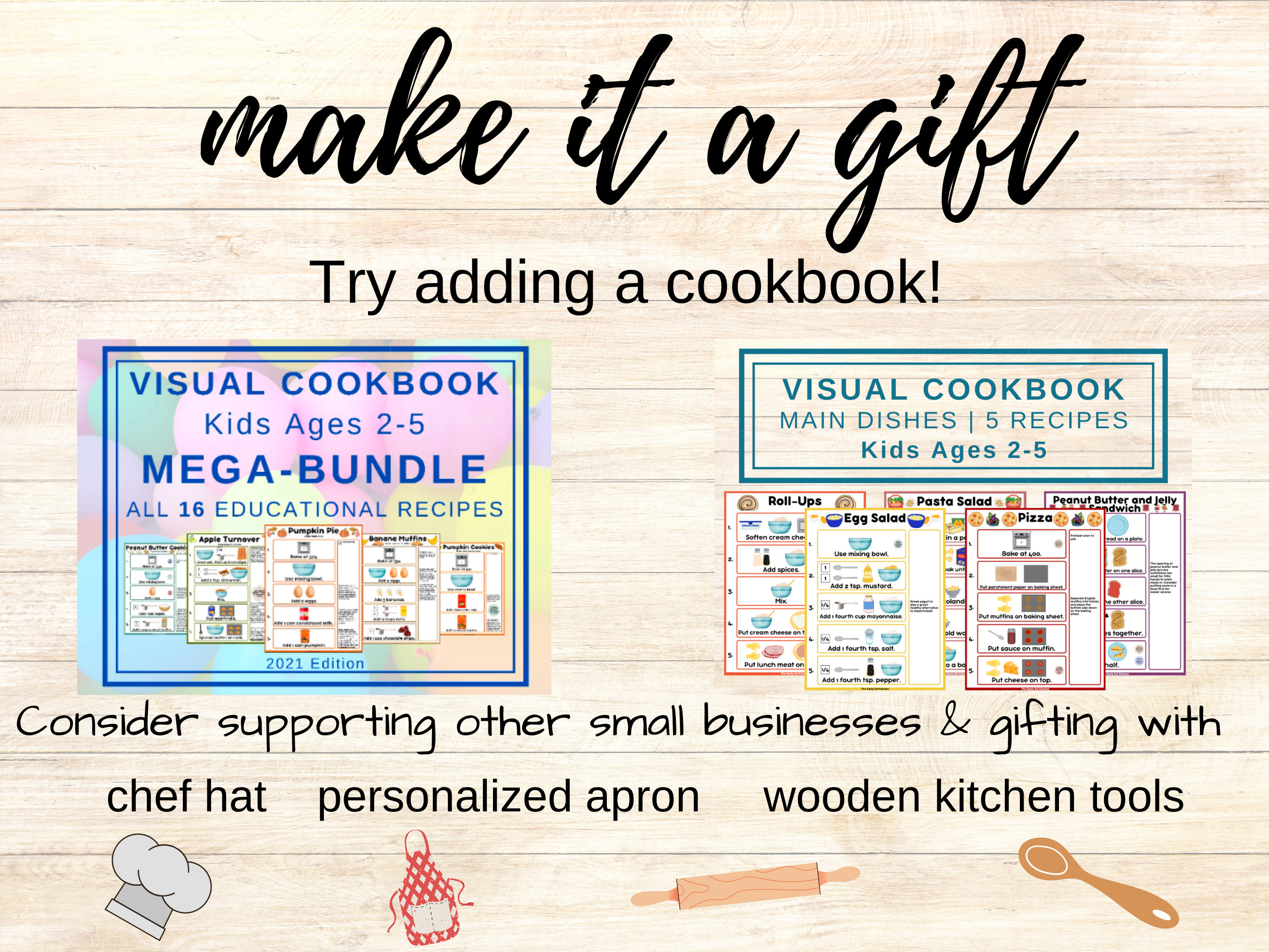 Pizza Visual Recipe From Cookbook for Kids, Christmas Gift for 3 Year ...