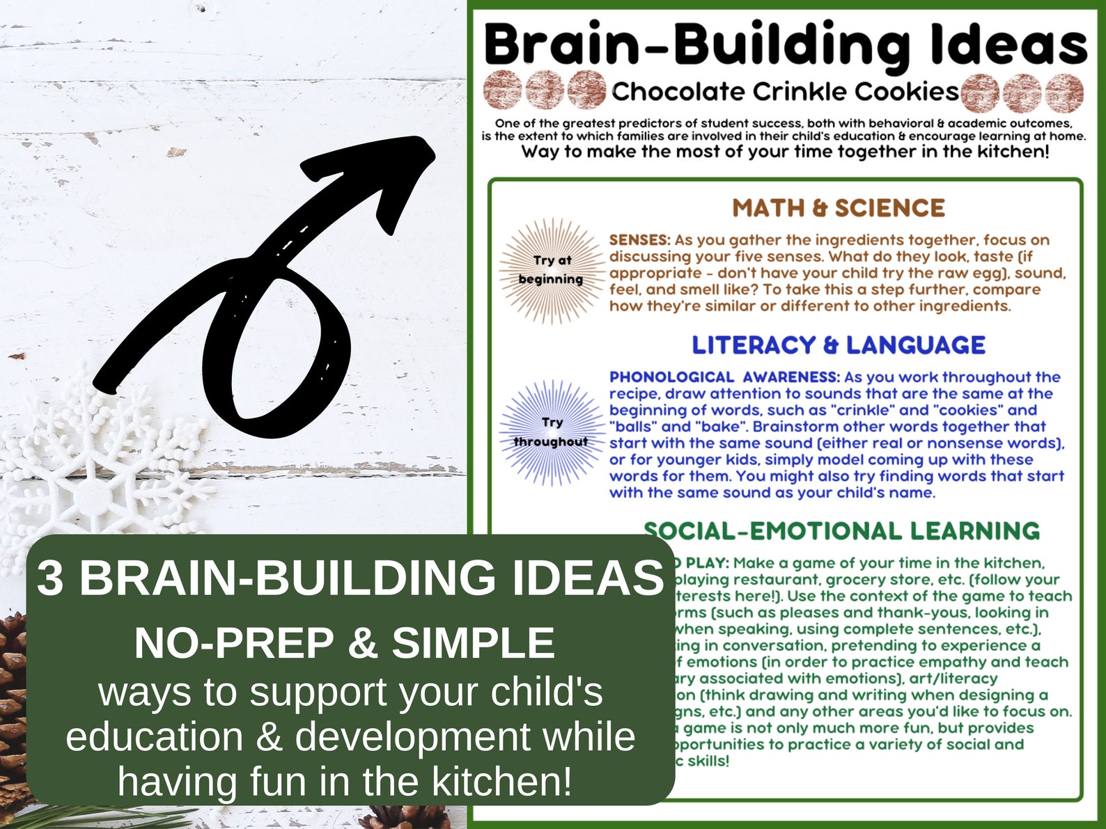 Chocolate Crinkle Cookie Visual Recipe Card for Kids (printable Digital ...
