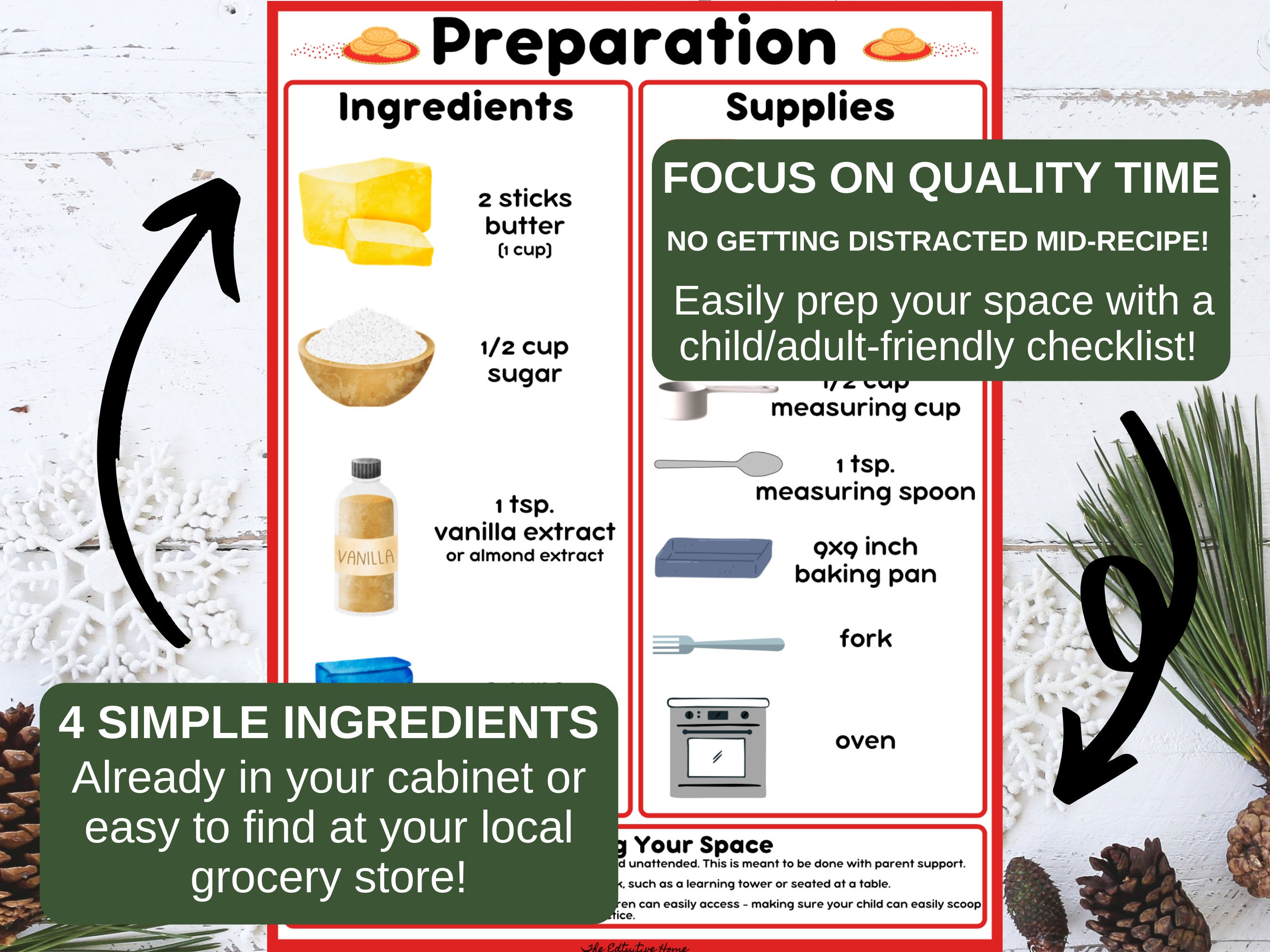 Shortbread Holiday Visual Recipe From Cookbook for Kids, Last Minute ...