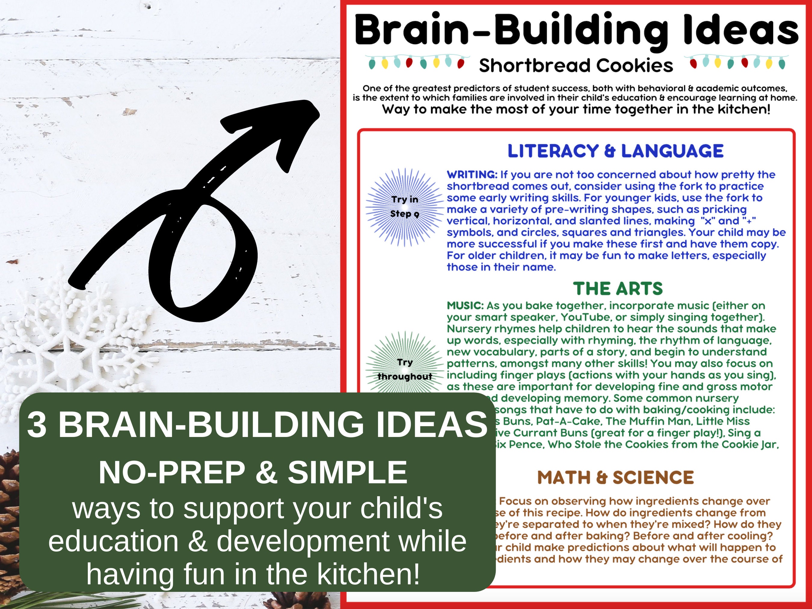 Shortbread Holiday Visual Recipe From Cookbook for Kids, Last Minute ...