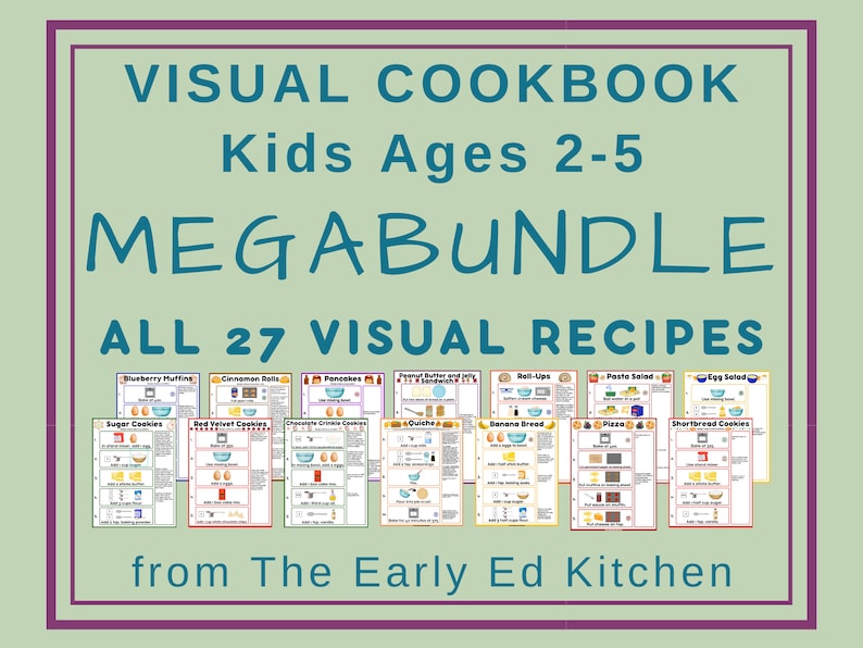 Megabundle Kids Recipe Book, Preschool Cookbook Printable, Birthday ...