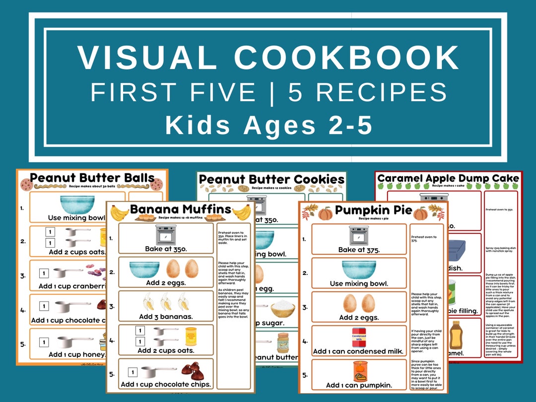 Kids Recipe Book, Preschool Cookbook Printable, Birthday Gift for ...