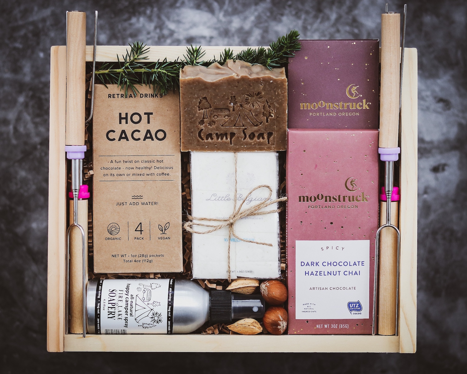 Personalized Campfire Gift Box - Custom Engraved Hardwood Box With S ...