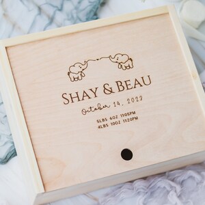 Personalized Custom Engraved Baby Twins Keepsake Box, Twins Pregnancy ...