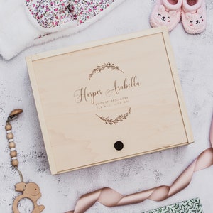 Baby Girl Keepsake Box, Baby Treasure Box, Personalized New Baby Box ...