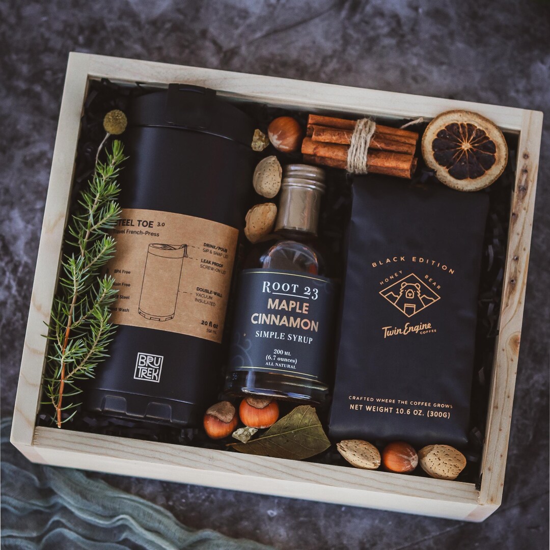 Personalized Coffee Gift Set: Travel Press,simple Syrup, Handroasted ...