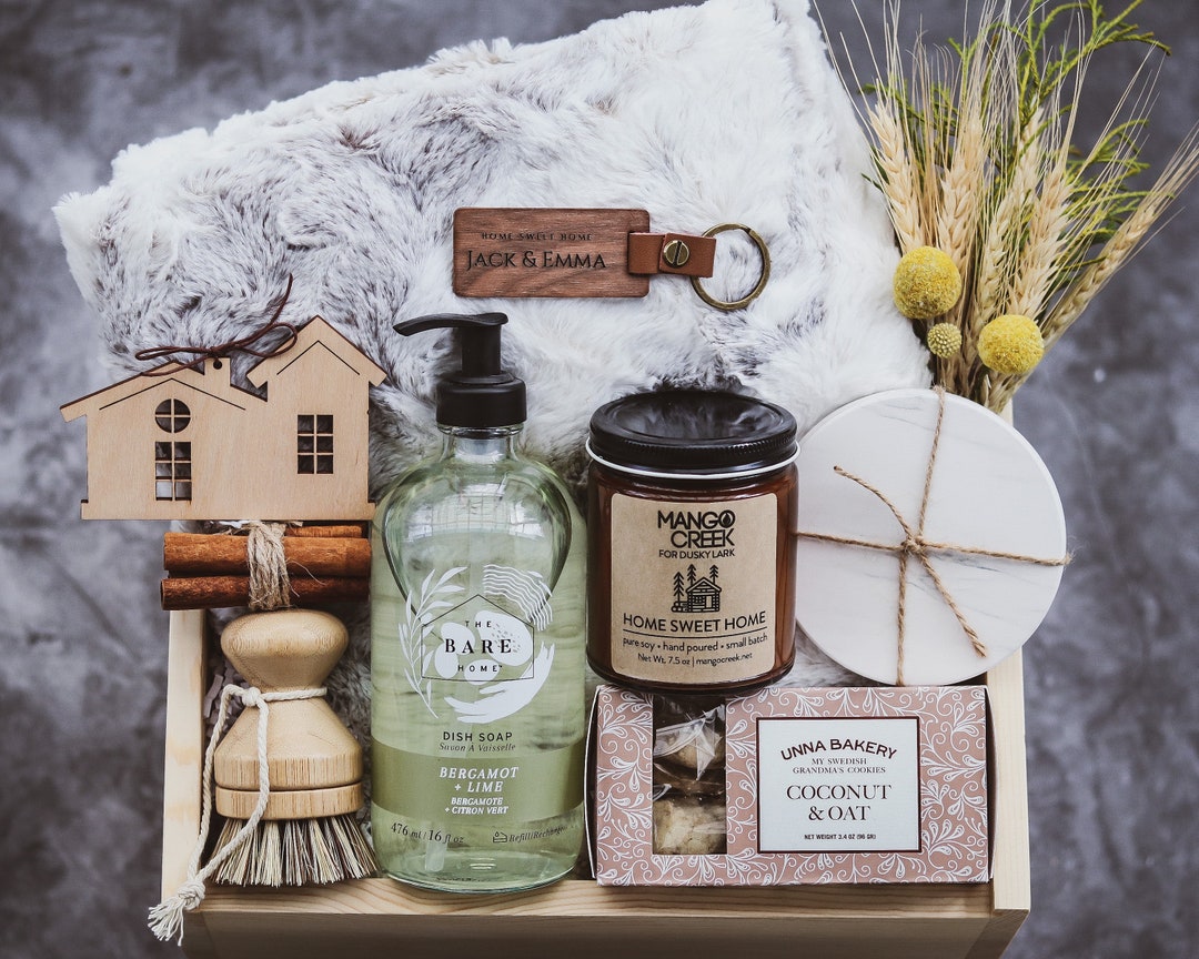 Luxury Custom Engraved Housewarming Gift With Blanket, Closing Gift ...