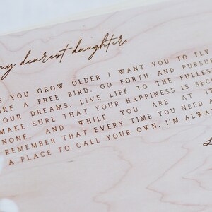 Pine Wood Box With Custom Engraved Message, Wooden Memory Box, Custom ...