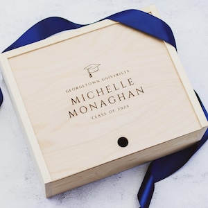 Personalized Graduation Keepsake Box, Custom Engraved Wooden Graduation ...