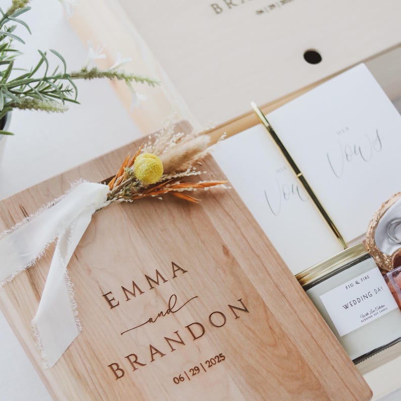 Personalized Wedding Gift Box – Custom Engraved Engagement Gift for ...