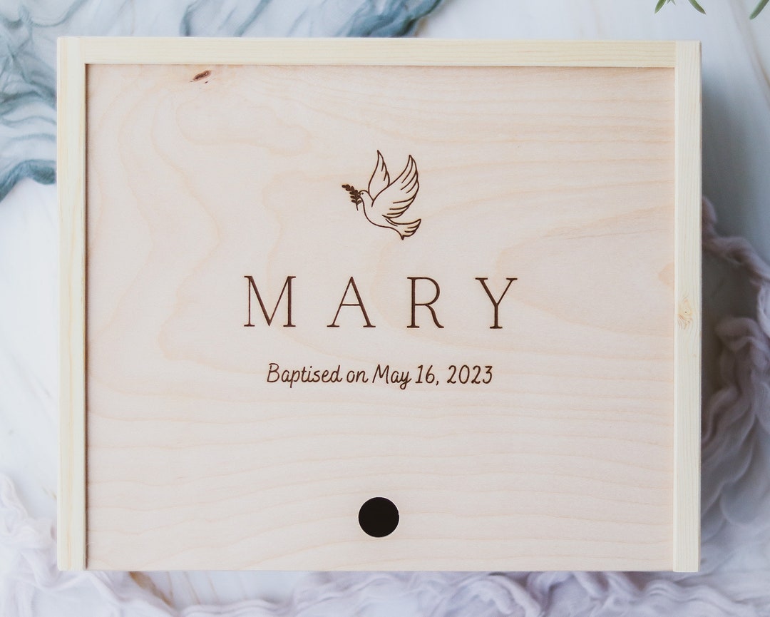 Personalized Custom Engraved Baptism Keepsake Box, Gift Box for ...